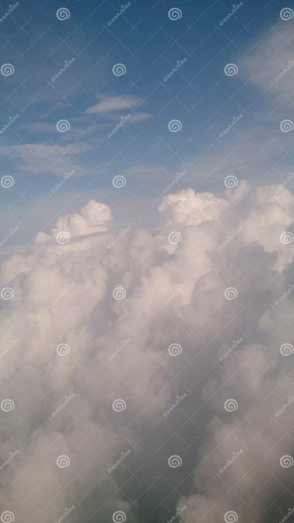 A Dynamic Cloud and Sky View from Plane. Stock Image - Image of plane ...