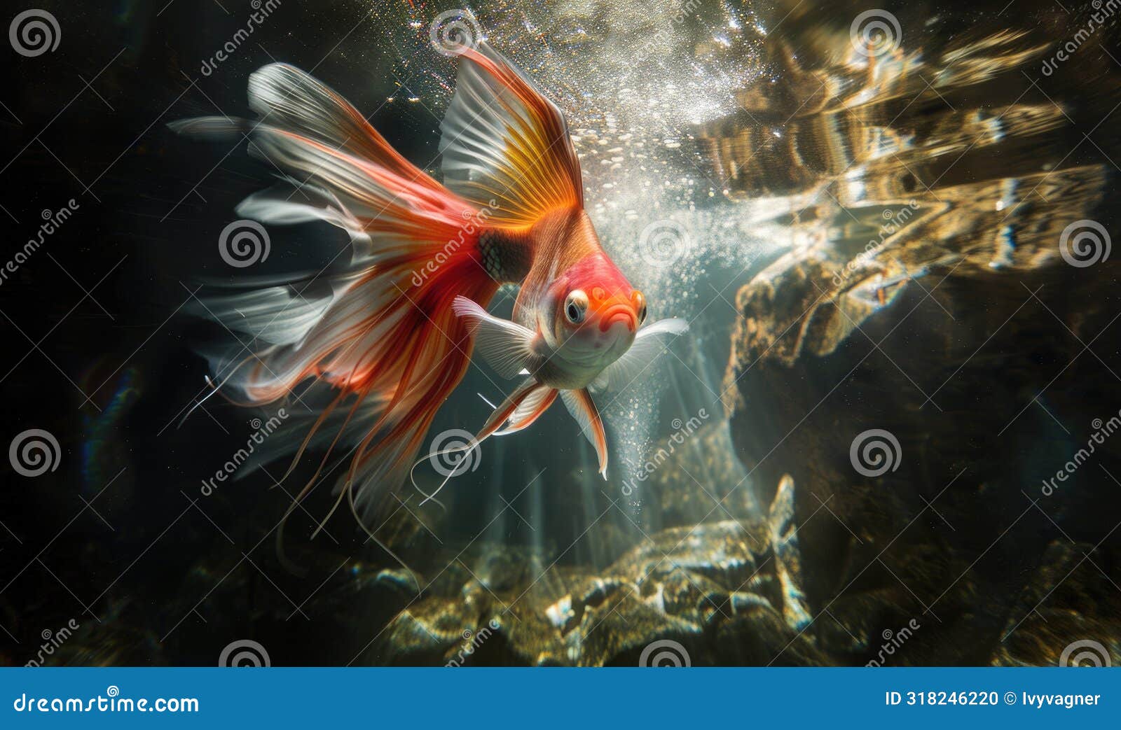 Dynamic Cockerel Fish in Habitat Stock Photo - Image of yellow ...