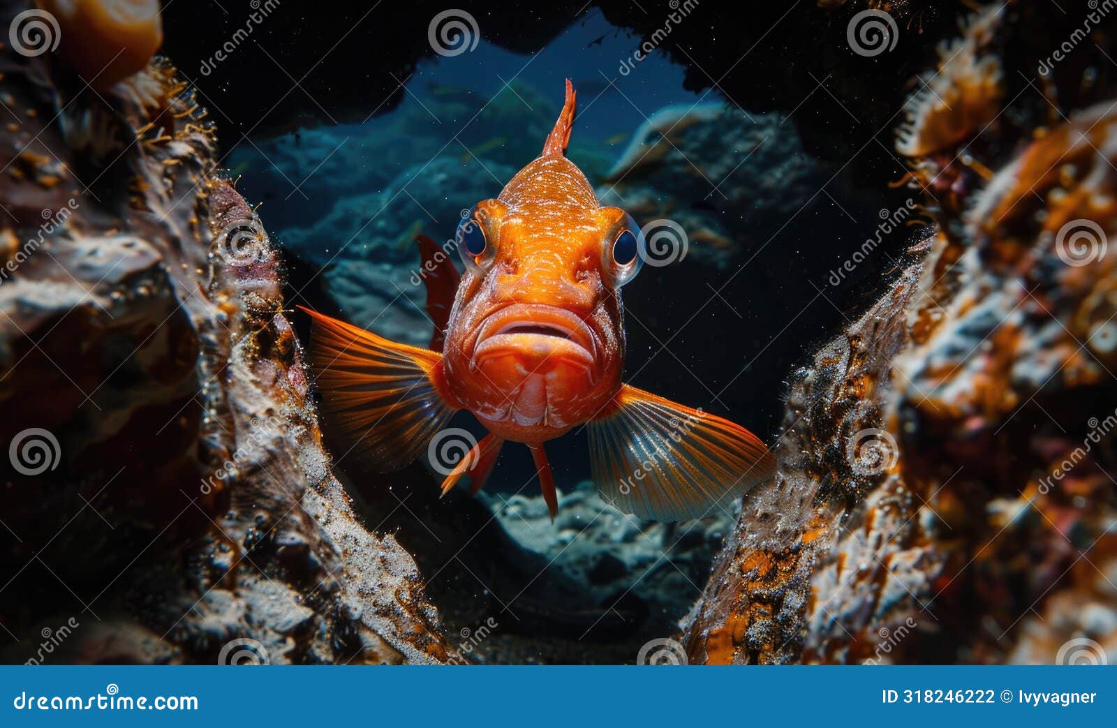 Dynamic Cockerel Fish in Habitat Stock Photo - Image of nature ...