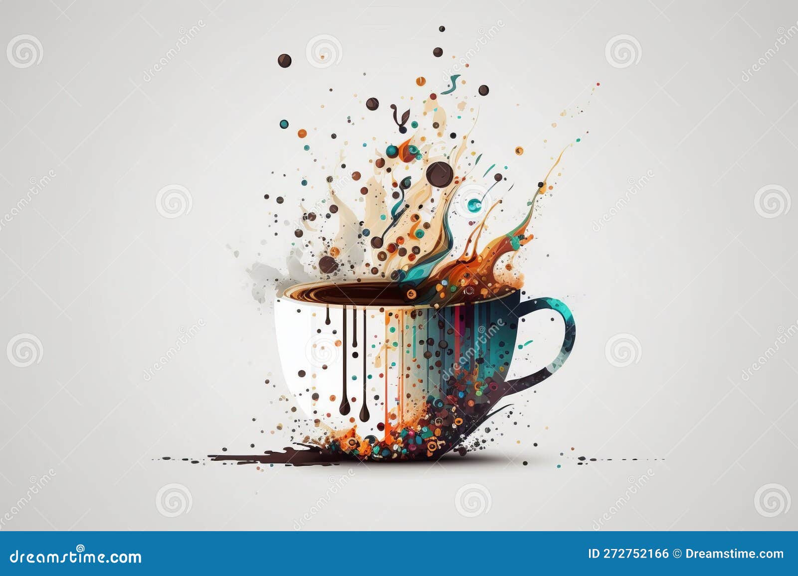 Dynamic Coffee Cup Vector Illustration. Generative Ai Stock ...