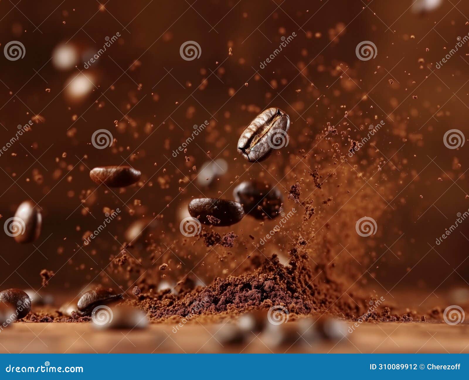 Dynamic Coffee Explosion stock photo. Image of vibrant - 310089912