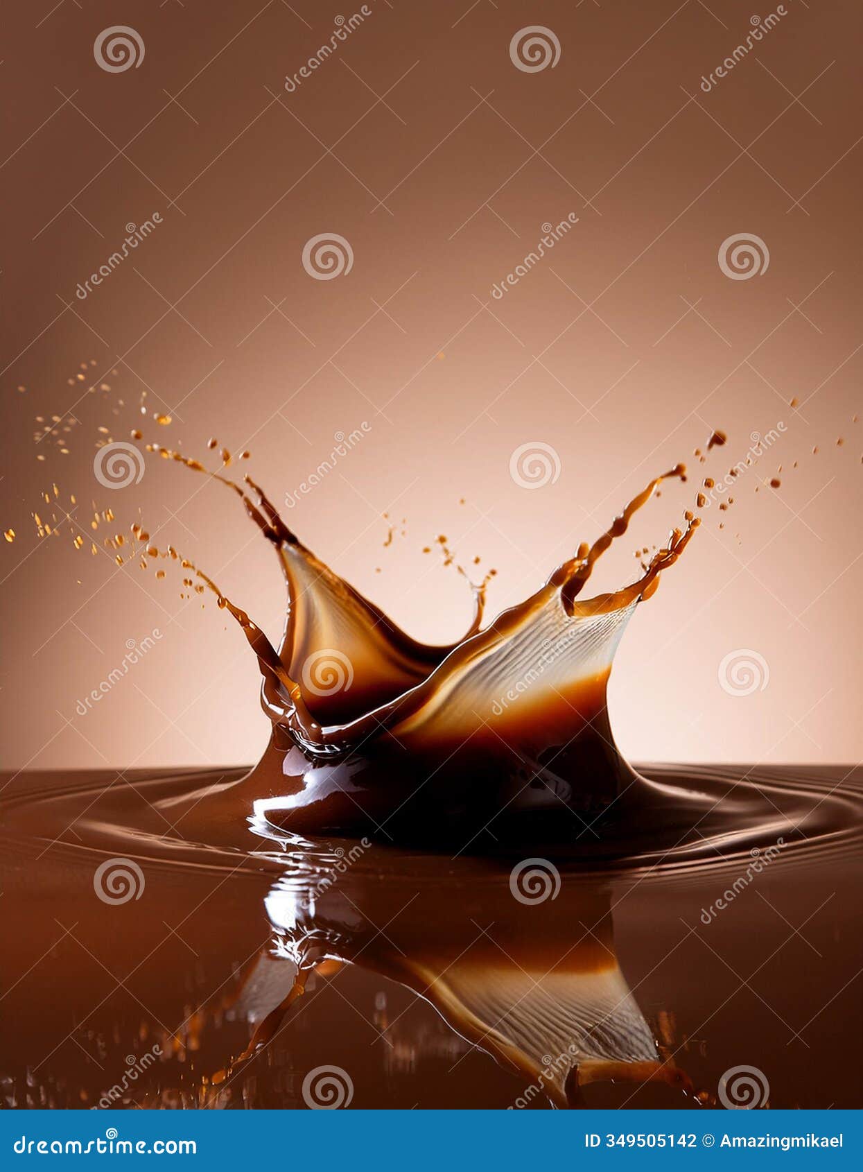 Dynamic Coffee Splash on Mocha Mousse Background Stock Photo - Image of ...