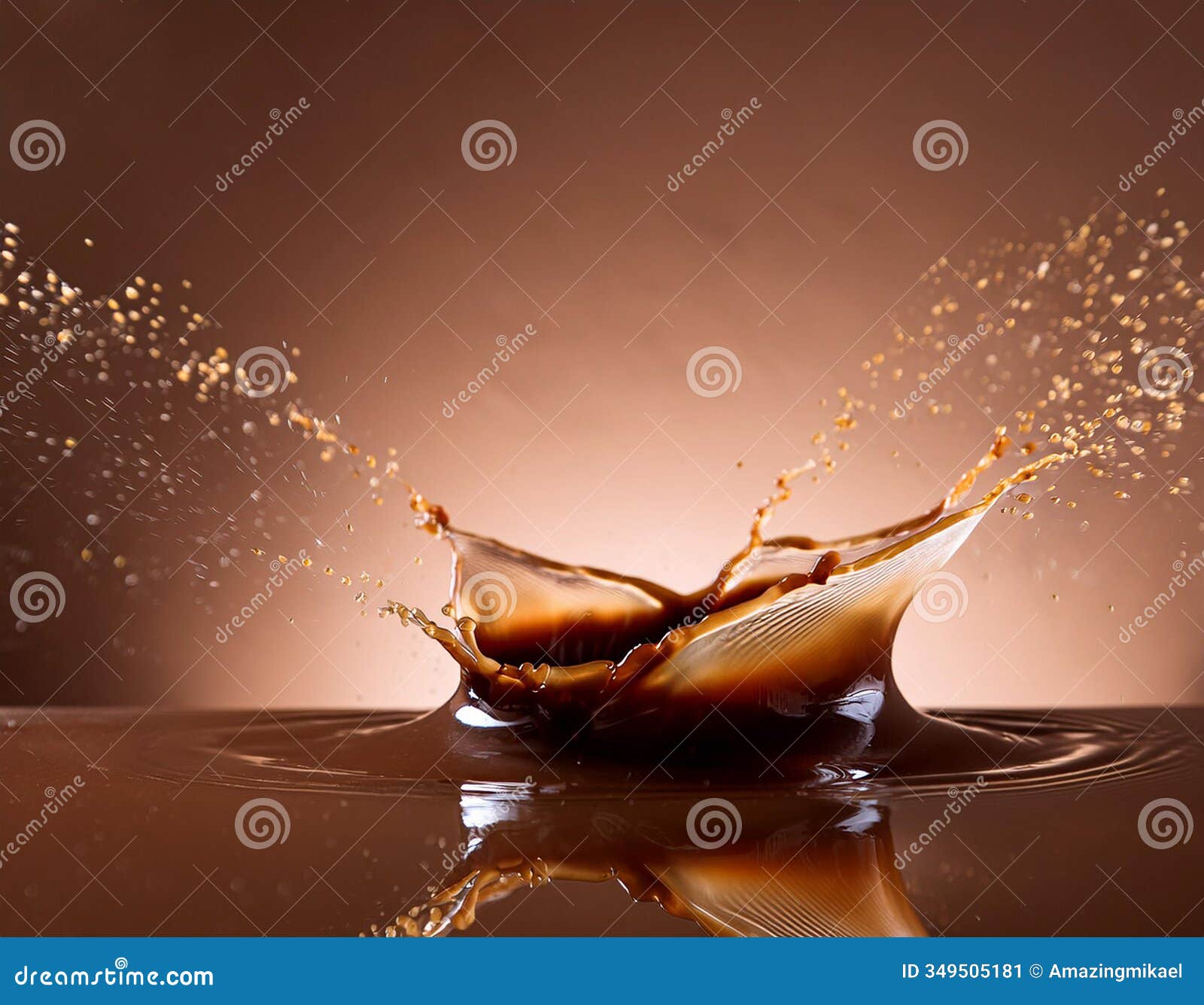 Dynamic Coffee Splash on Mocha Mousse Background Stock Image - Image of ...