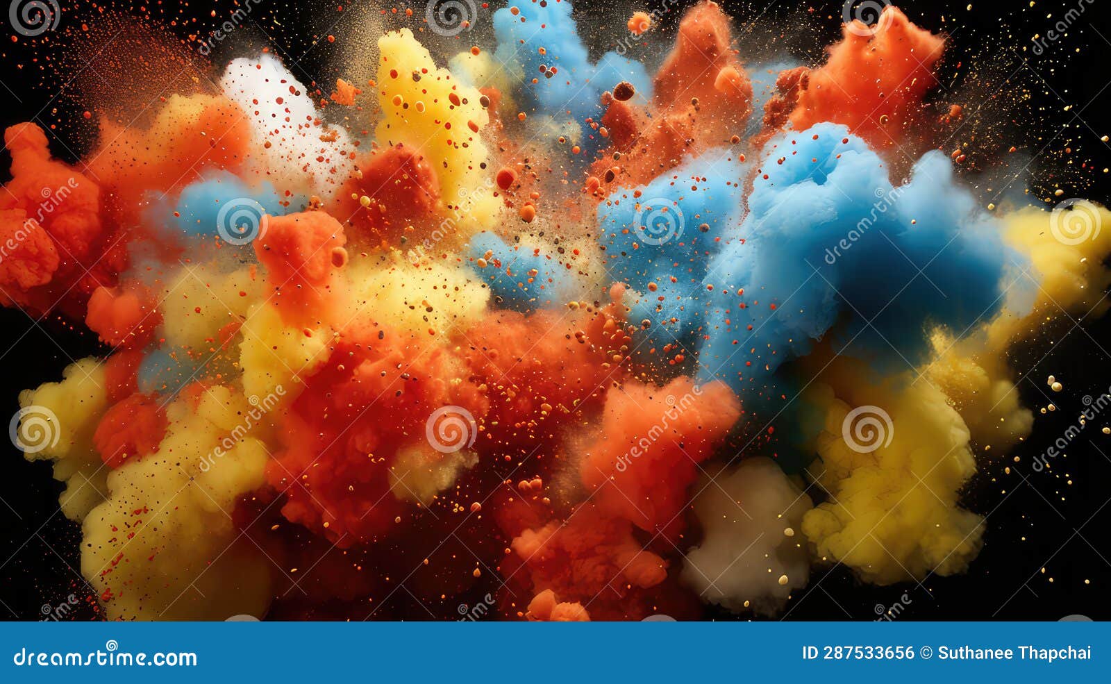 Color Explosion Vibrant Particles Abstract BG Generative AI Stock ...