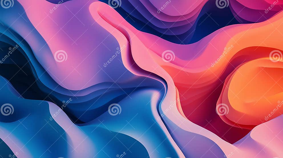Flowing Forms and Seamless Color Gradients in Fluid Design Stock ...
