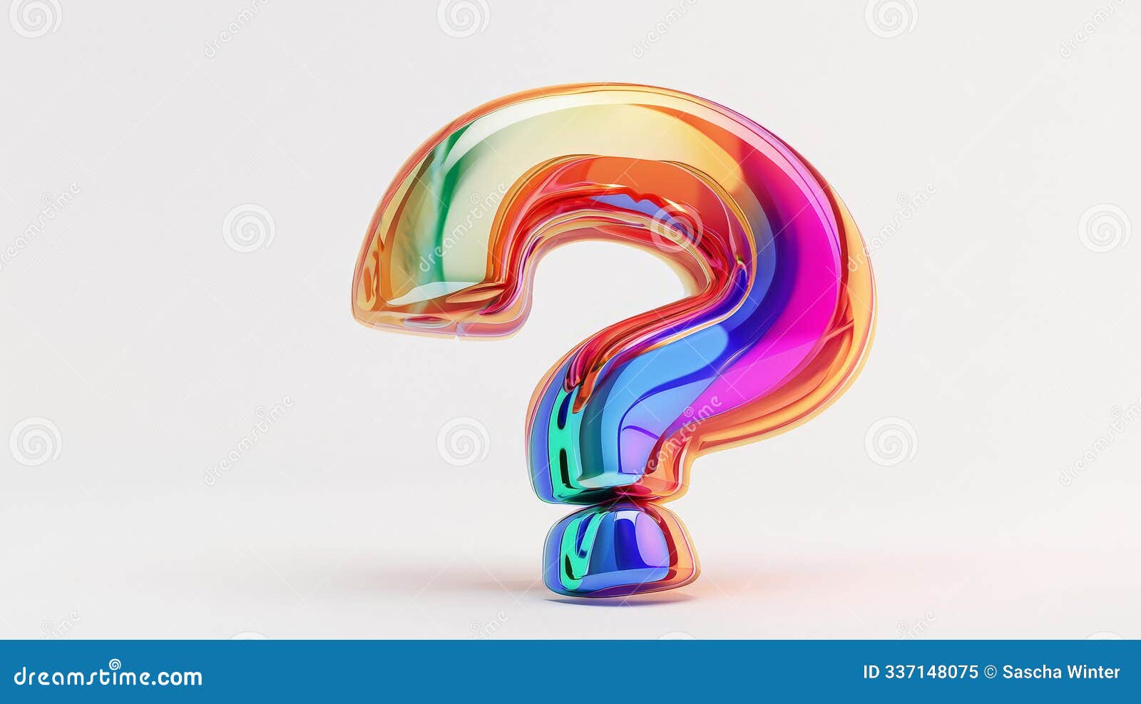 A Dynamic and Colorful 3D-rendered Question Mark, Standing Boldly ...
