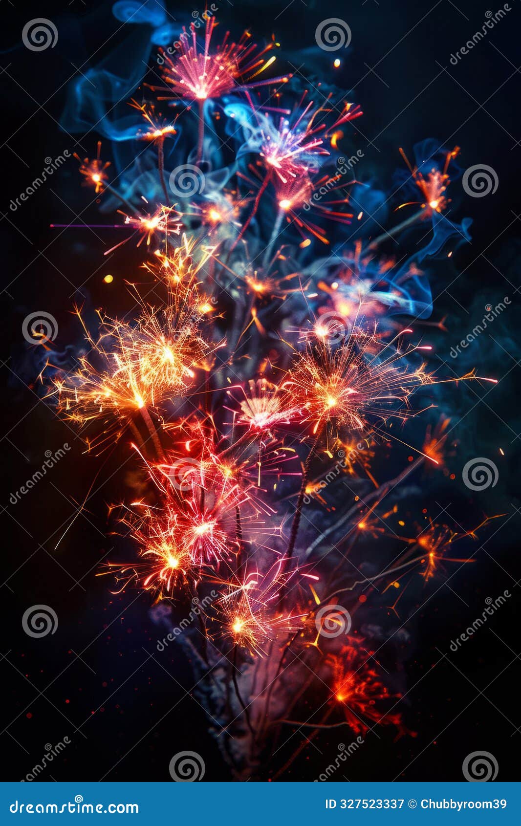 Dynamic and Colorful Explosions of Fireworks Synchronized in ...