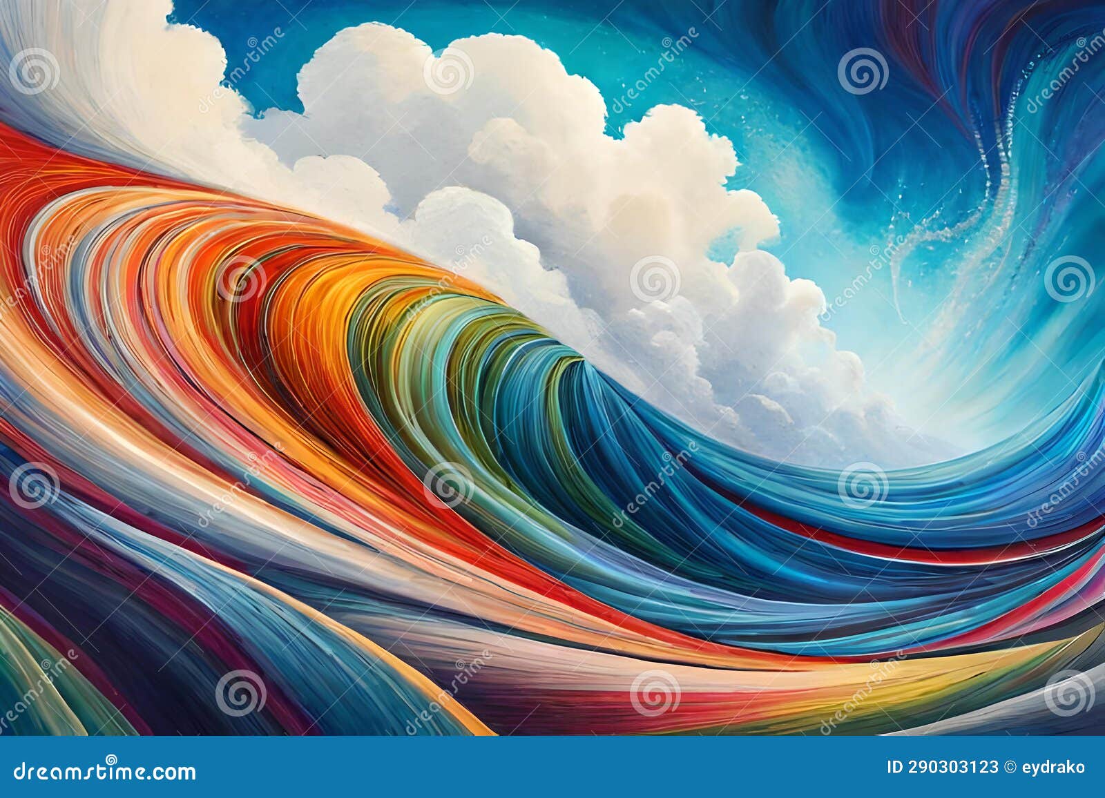 Dynamic, Colorful, Flowing Waves Create a Vibrant Abstract Background ...