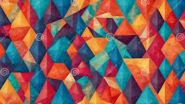 A Dynamic and Colorful Geometric Pattern with Triangles Overlapping in ...