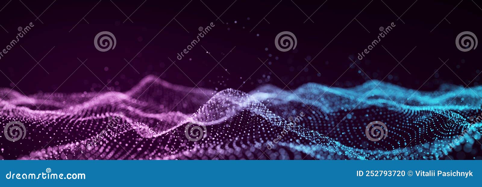 Dynamic Colorful Particle Wave. Futuristic Point Wave. Flow Digital Structure. Data Technology ...