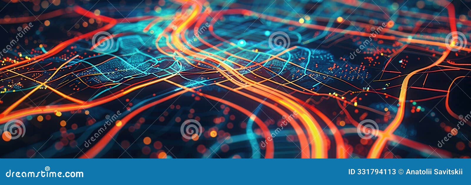 Vehicles Crisscross Sprawling City Junctions, Aerial View Portrays Vast Transport Network. City ...