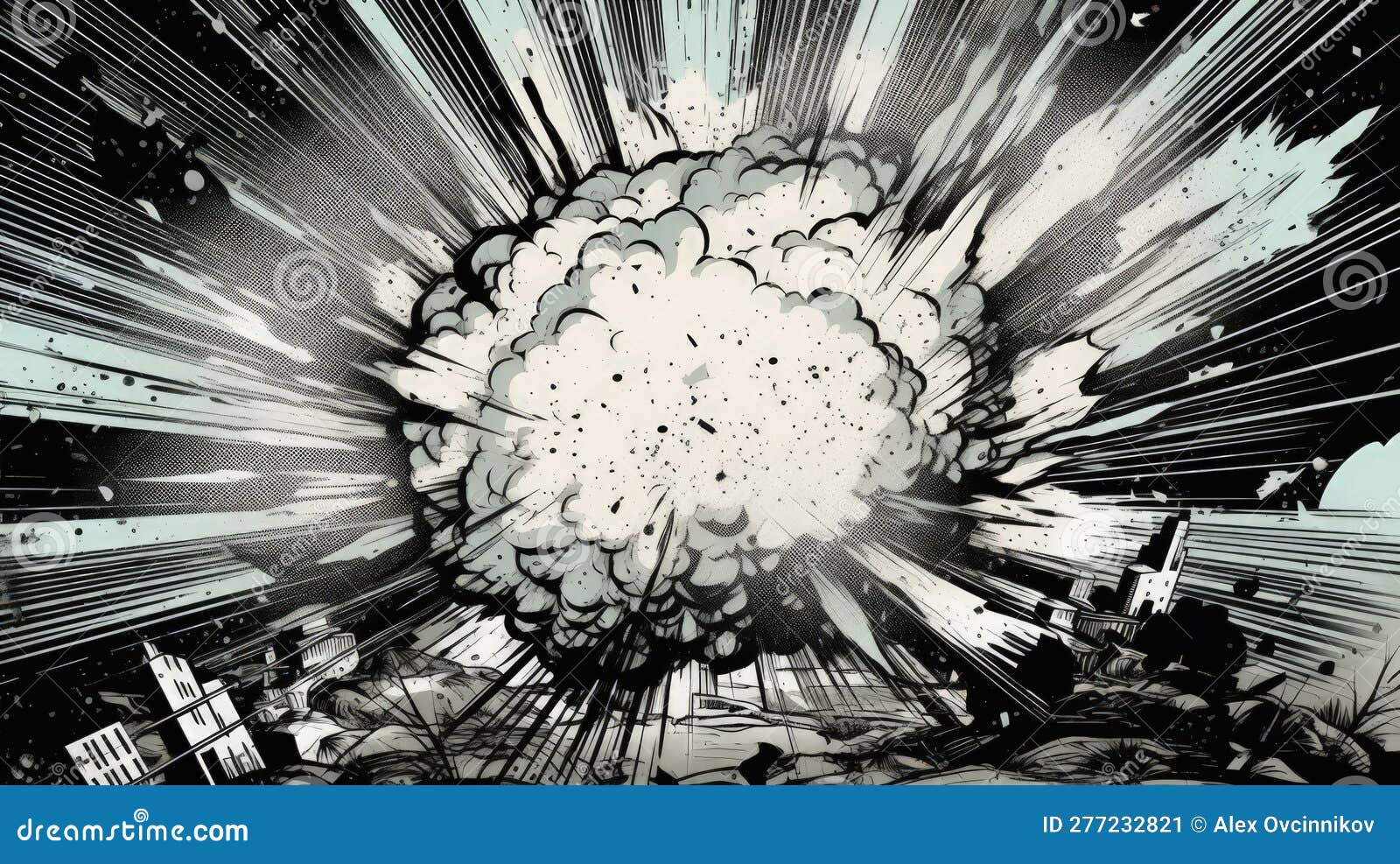 Dynamic Comic Book Background with Explosive Power Effects. Perfect for ...