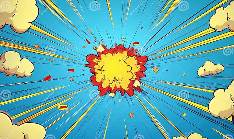 Dynamic Comic Book Explosion Background Illustration High Quality Image ...