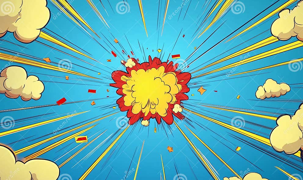 Dynamic Comic Book Explosion Background Illustration High Quality Image ...