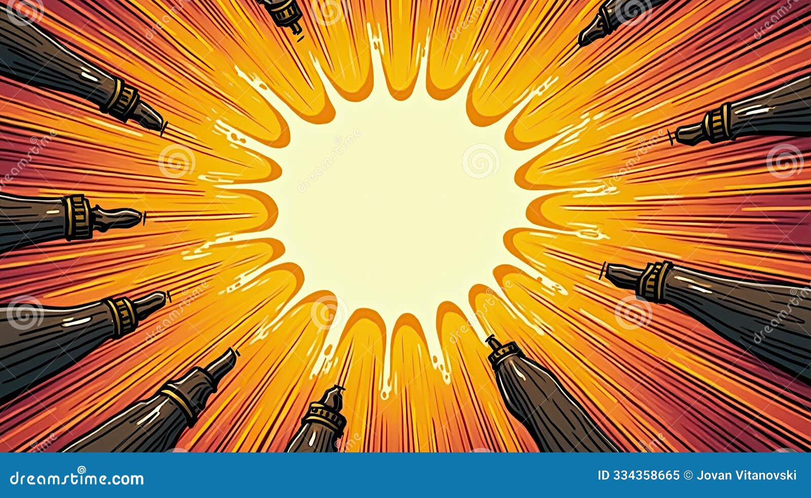 Dynamic Comic Book Explosion Background with Vibrant Colors Stock ...