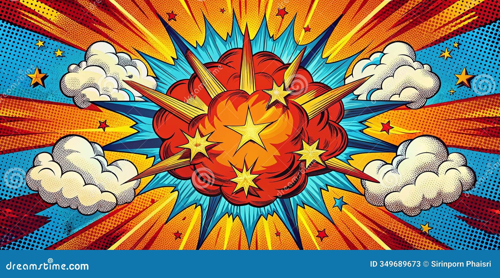 Dynamic Comic Book Explosion Vector Art Bold Colors Dramatic Effects ...