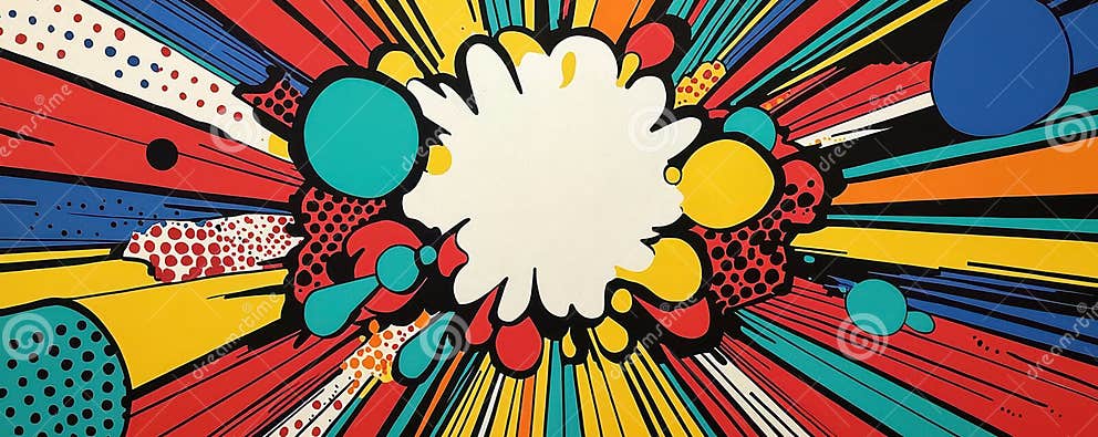 Dynamic Comic Book Panel Explosion Bursting with Vibrant Colors in Pop ...