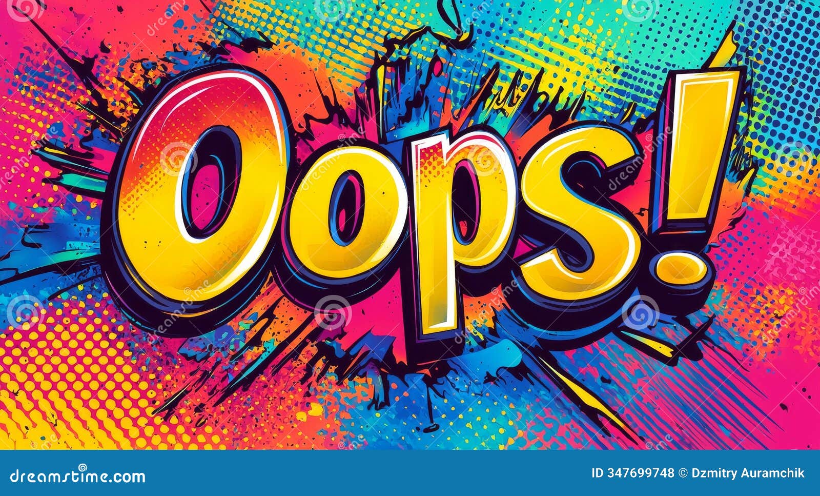 Dynamic Comic Book Style Explosion With A Blank Blue Rectangle ...