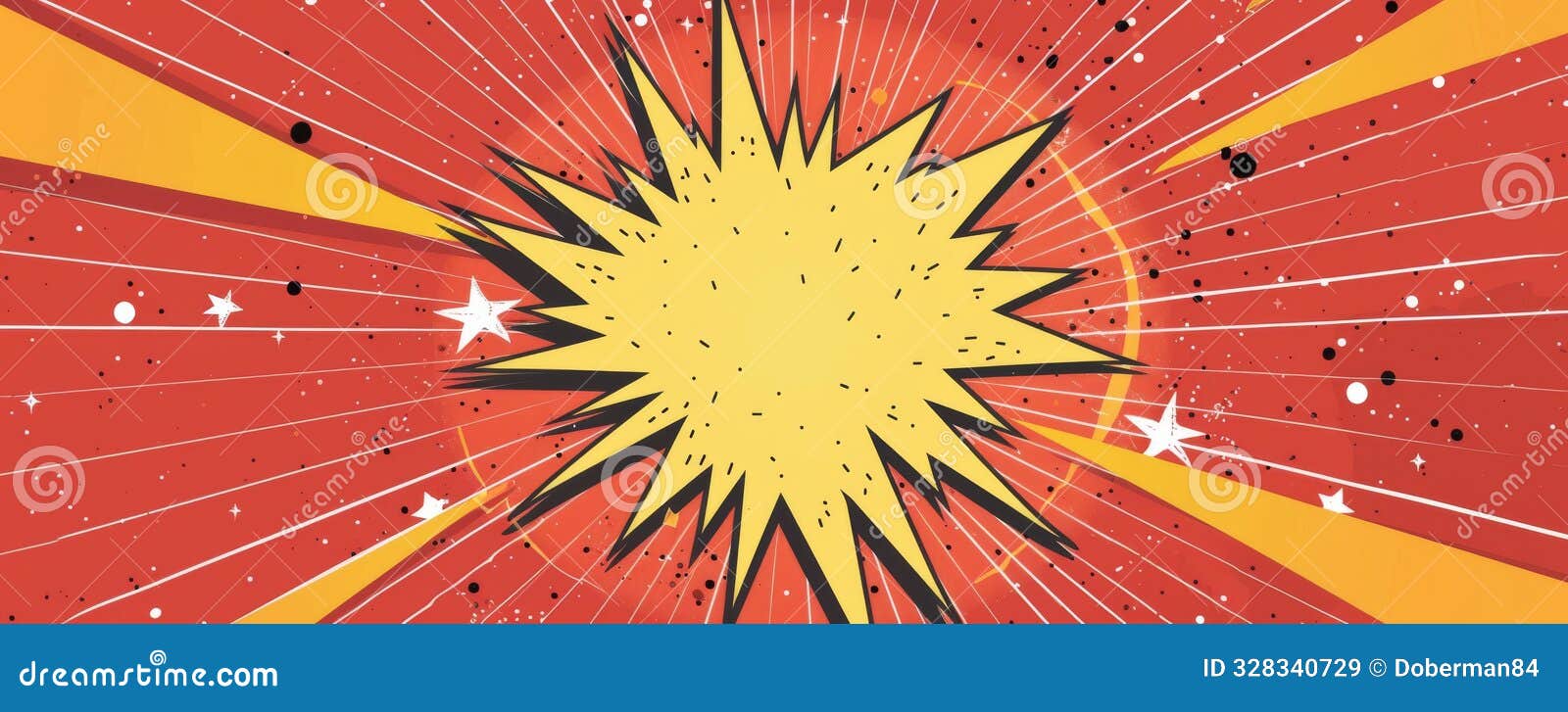 Dynamic Comic Book Style Explosion with Bold Yellow and Red Colors ...