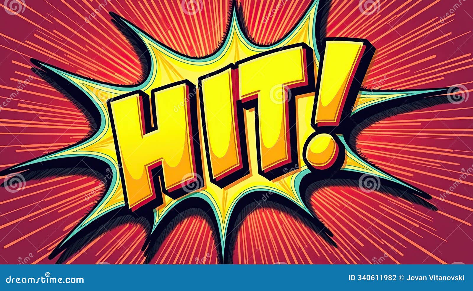 Comic Book Style Explosion with Bold Hit Text Pop Art Stock ...