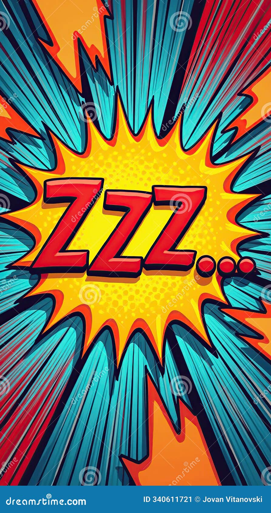 Colorful Comic Book Style ZZZ Word Explosion Background Stock ...