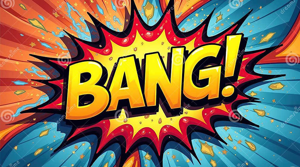 Comic Book Style Explosion with Bright Colorful Bang Design Stock ...