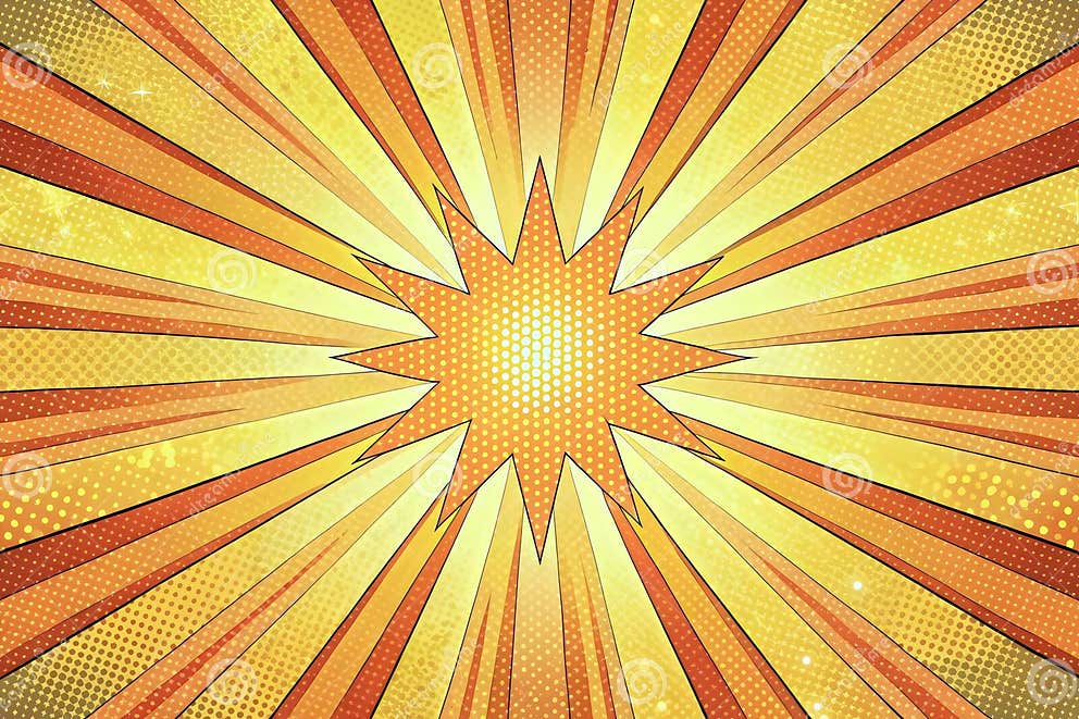 Dynamic Comic Style Burst Radiating Bright Colors Energy Background ...