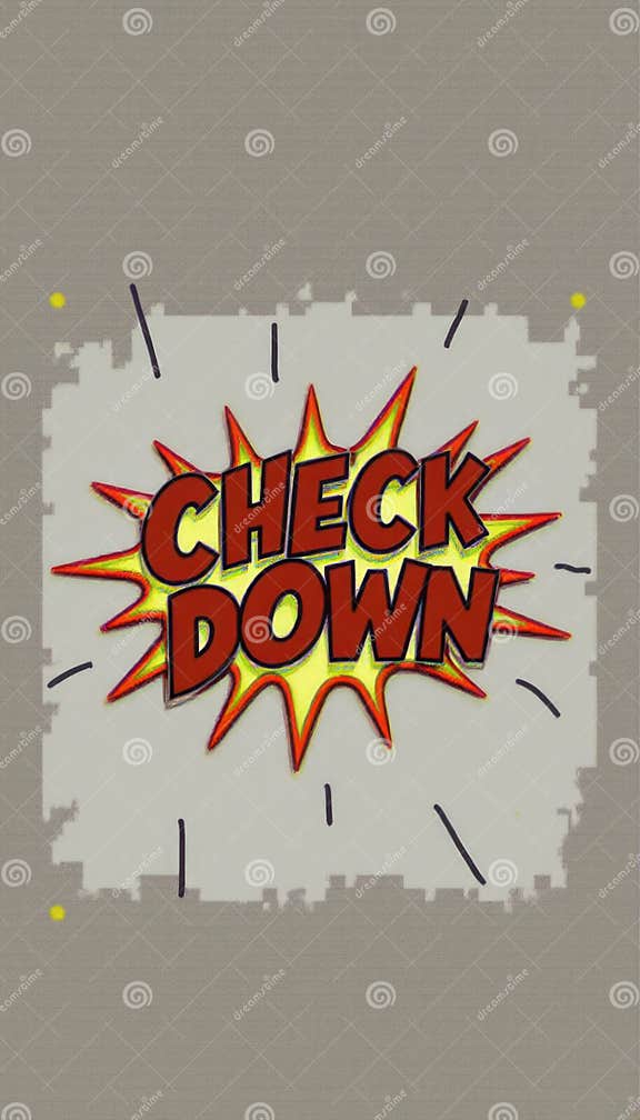 Dynamic Comic-style Explosion Graphic with the Text CHECK DOWN Stock ...
