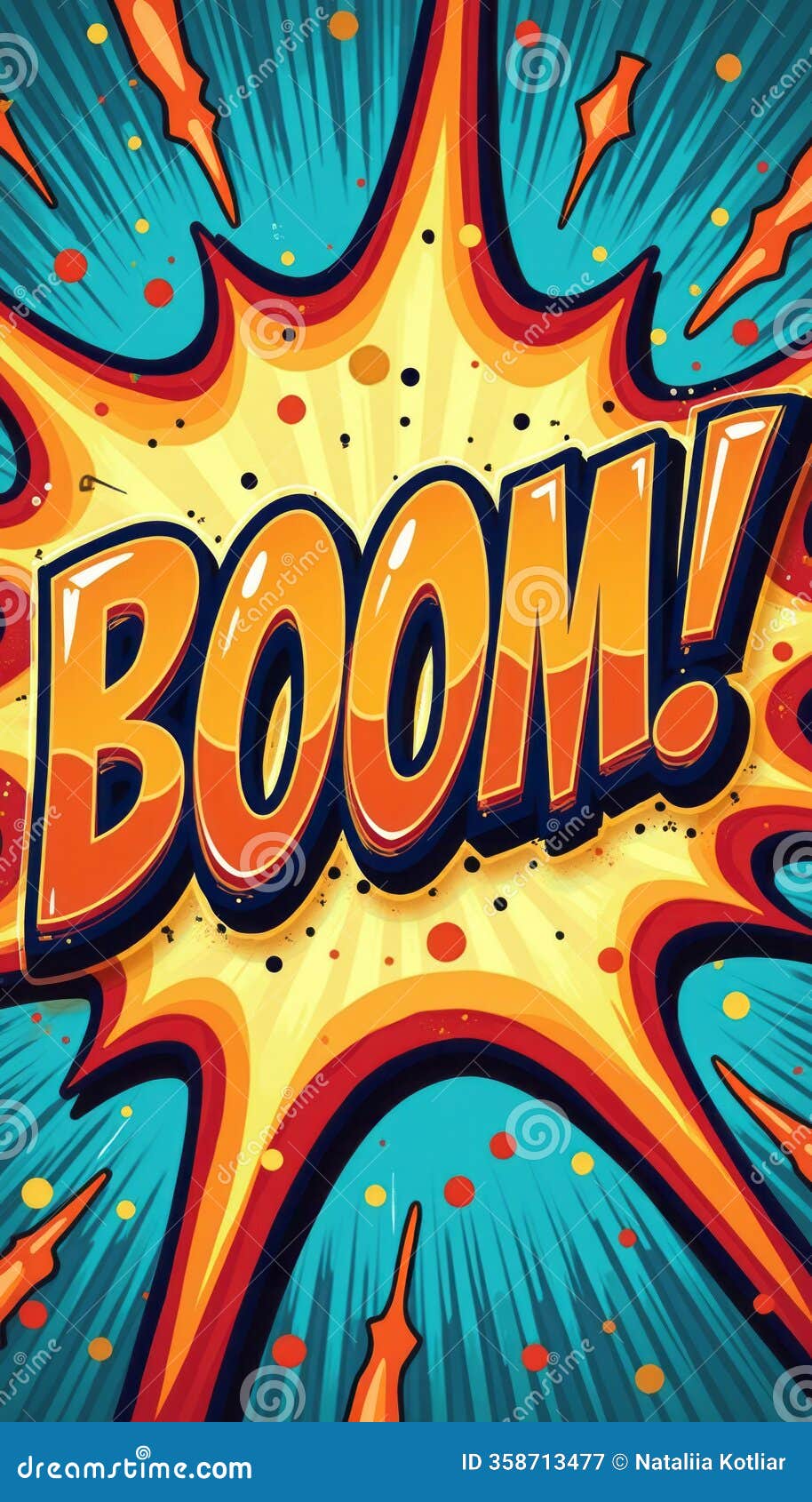 Dynamic Comic-style Explosion with the Word BOOM Stock Image - Image of ...