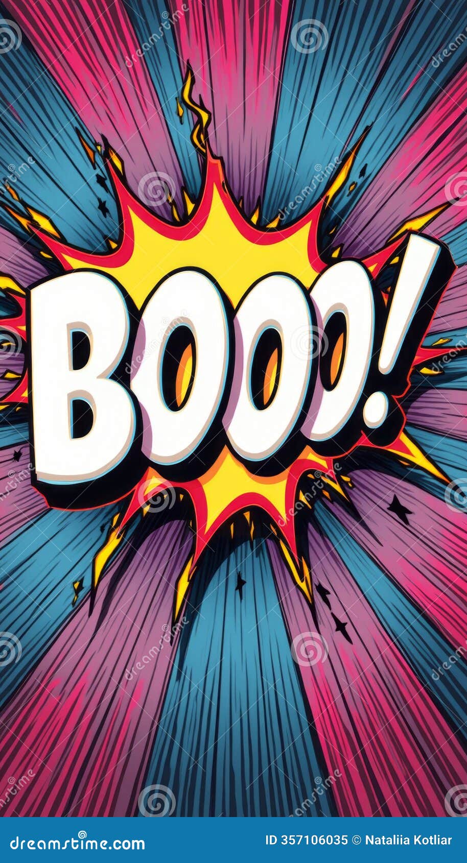 Dynamic Comic-style Explosion with the Word BOOOO Stock Image - Image ...