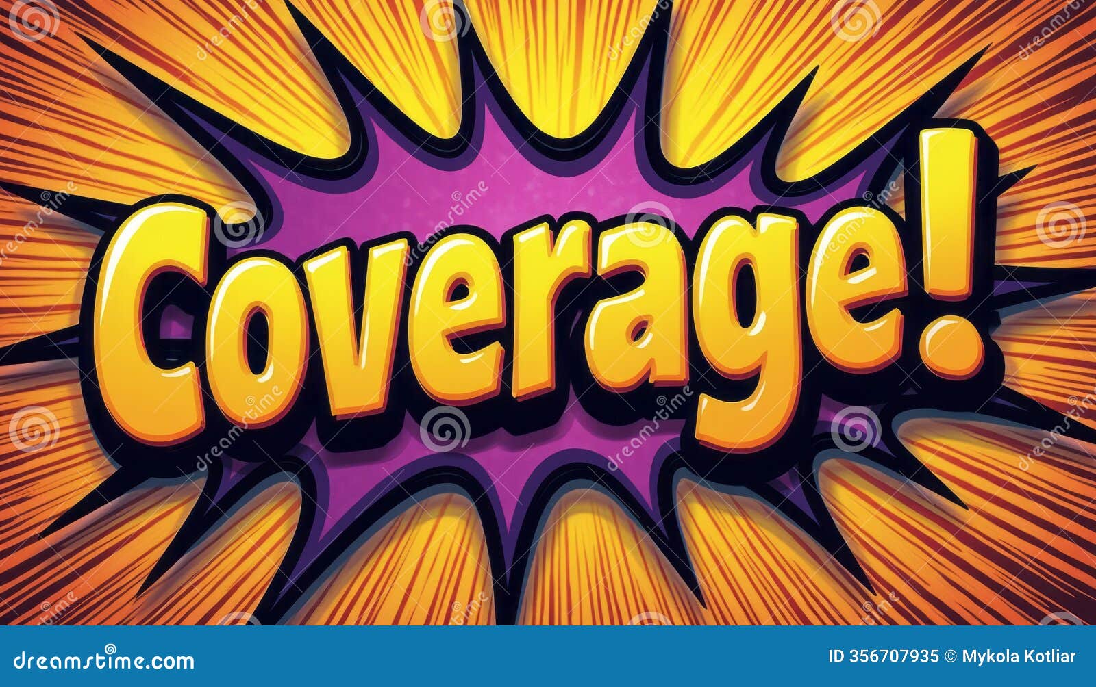 Dynamic Comic-style Explosion with the Word Coverage Stock Image ...