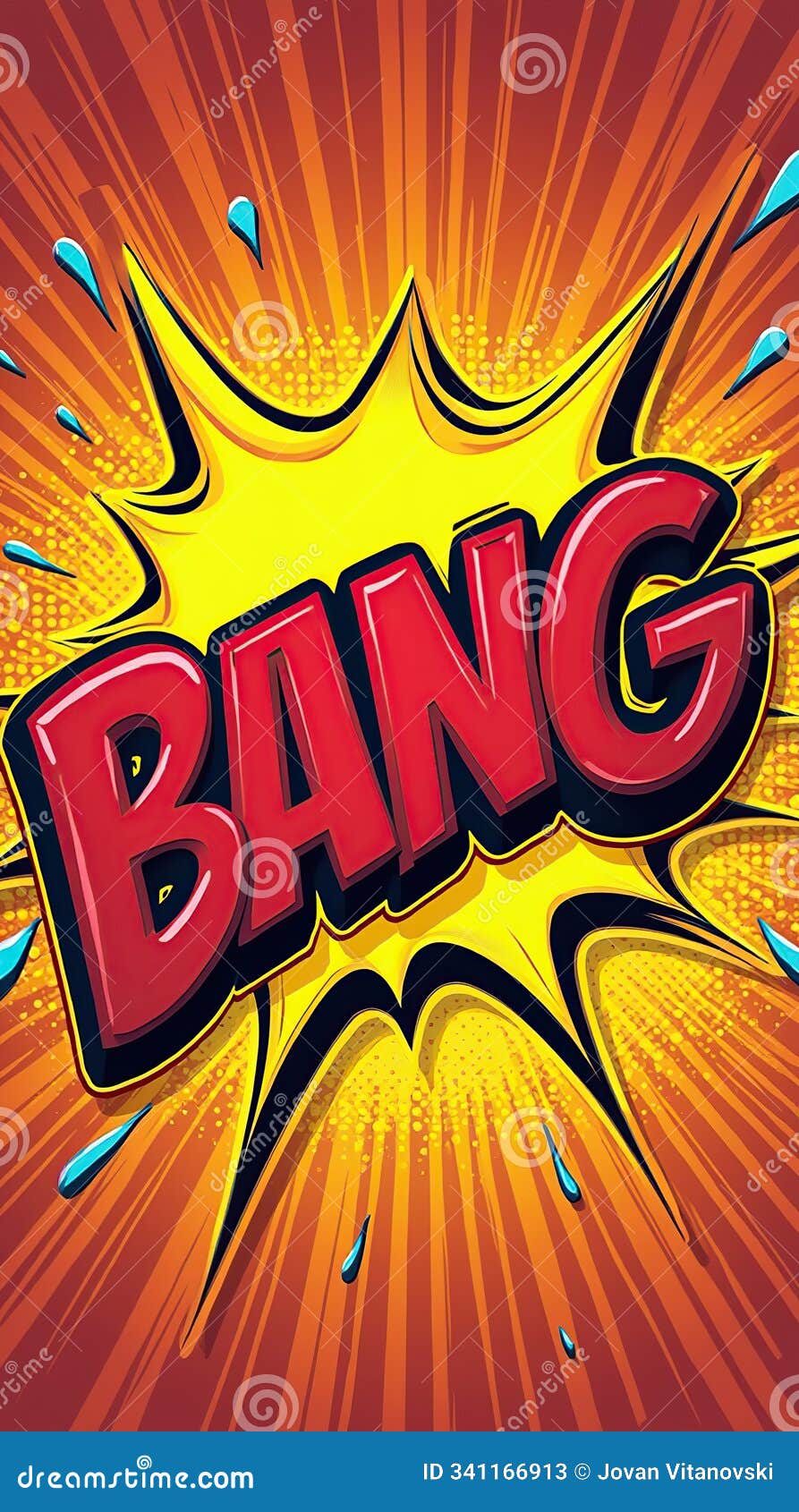 Comic Style Explosion with Bold 3D Text Saying Bang Stock Illustration ...