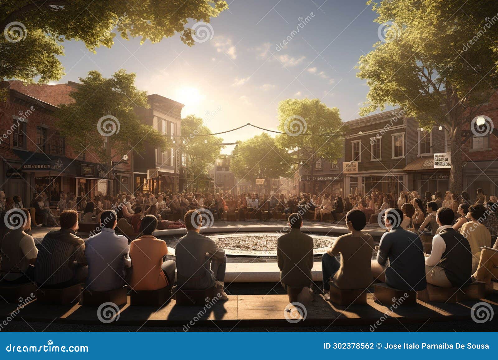 Dynamic Community Meeting Addressing Local Stock Illustration ...