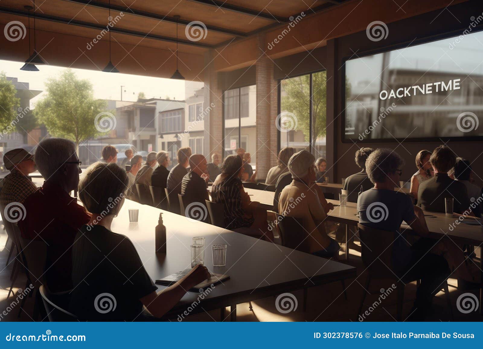 Dynamic Community Meeting Addressing Local Stock Illustration ...