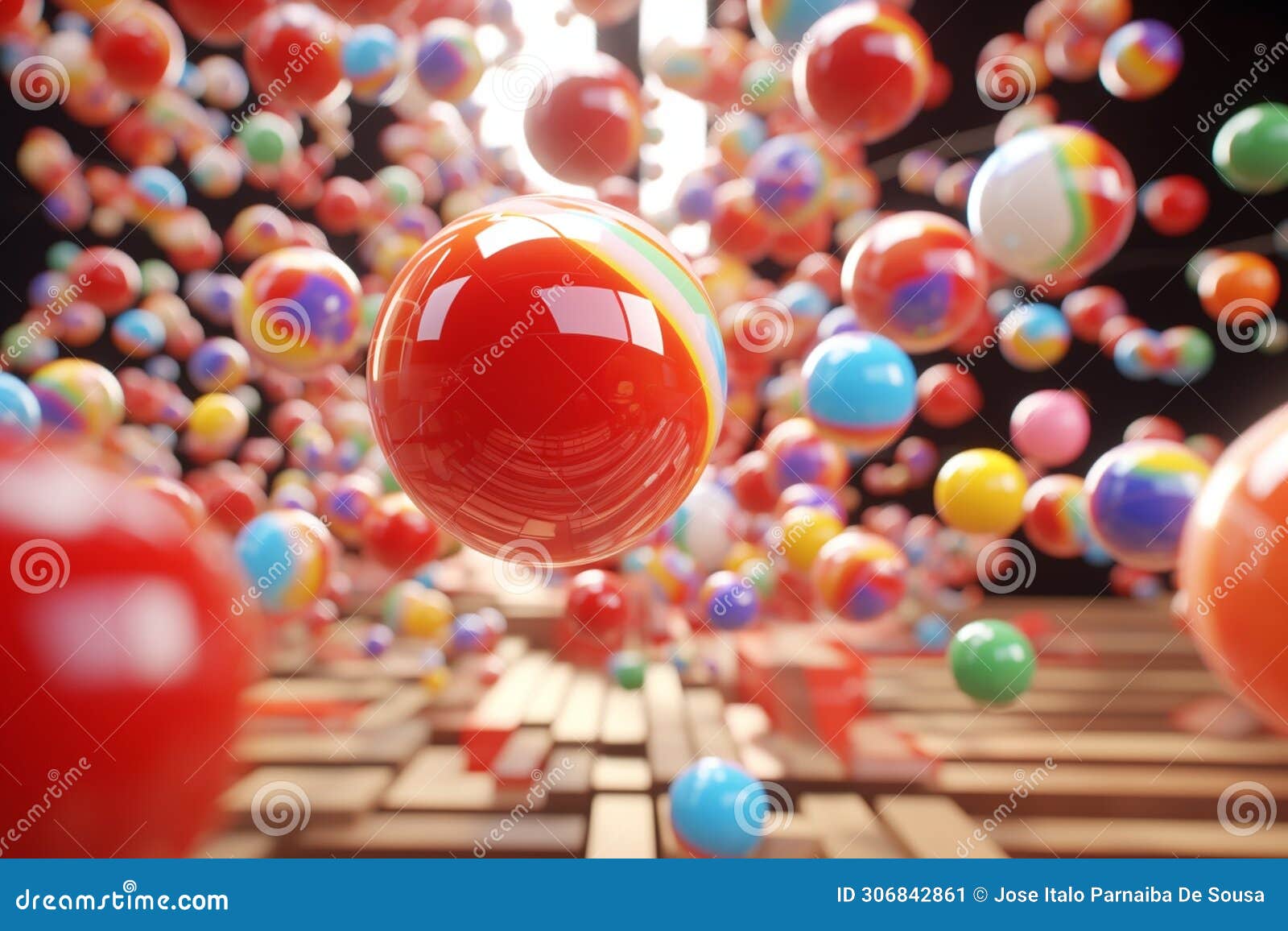 Dynamic Composition of Bouncing Balls and Active. Generative Ai Stock ...