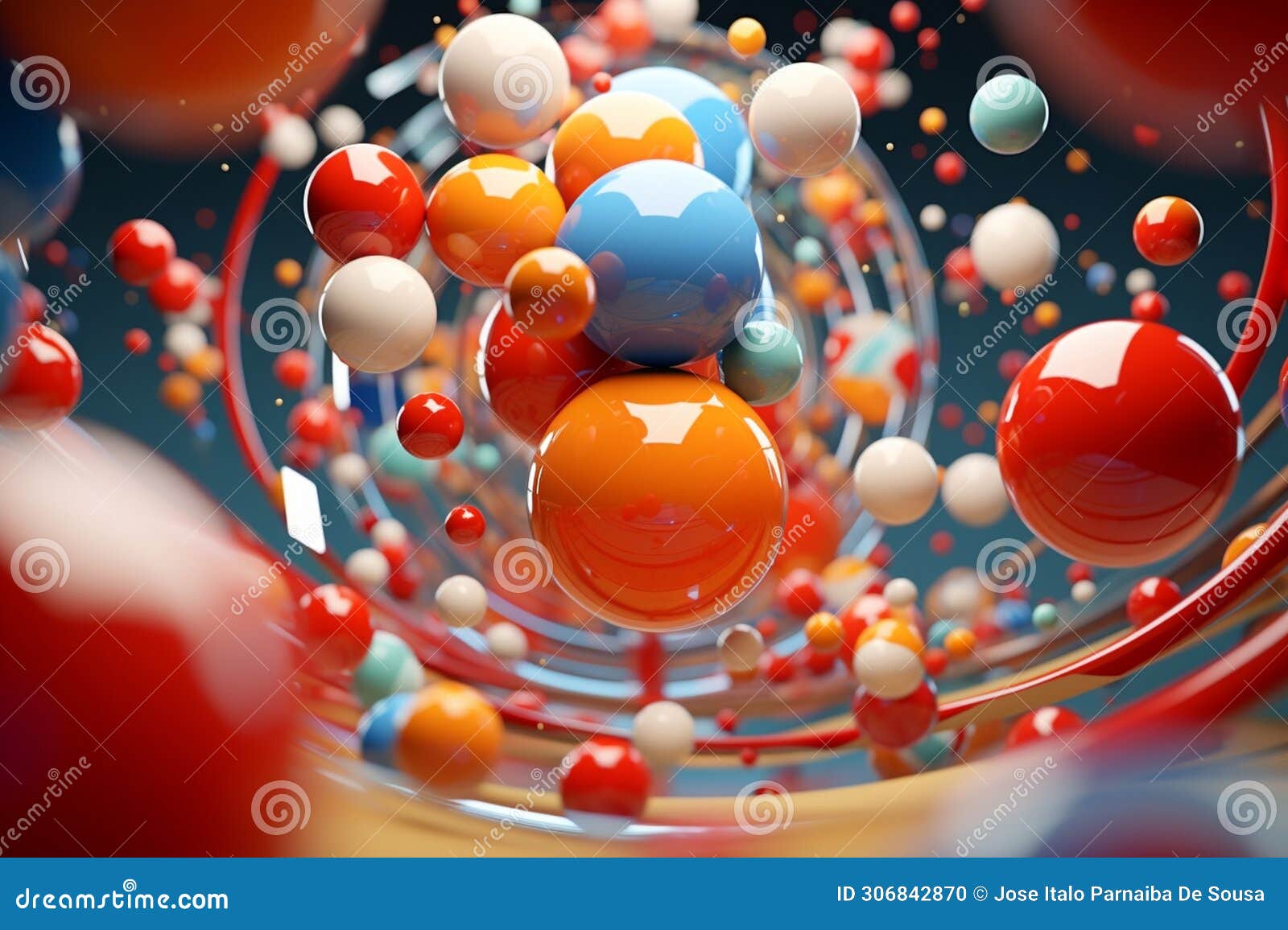 Dynamic Composition of Bouncing Balls and Active. Generative Ai Stock Illustration ...