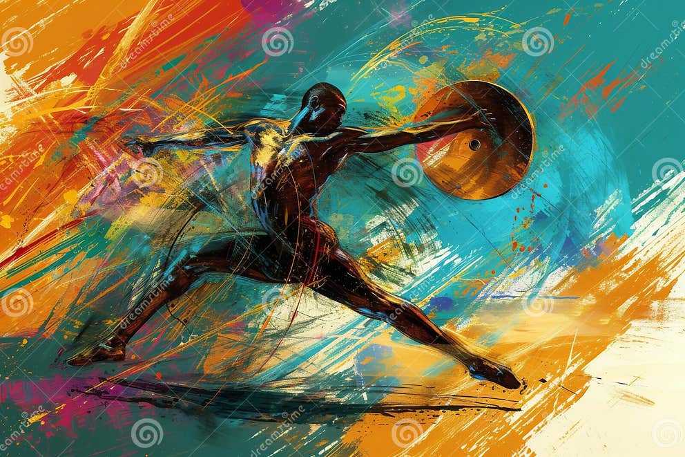 Dynamic Composition of a Discus Thrower Whose Movement is Captured in a ...