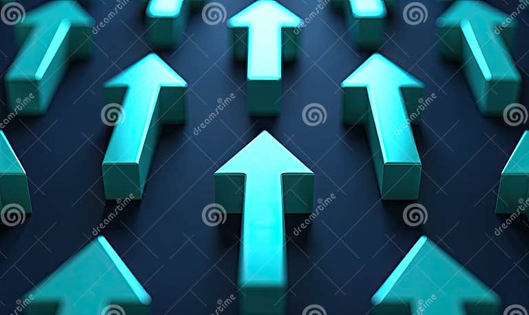 Dynamic Composition of Multiple Teal Arrows Pointing Upwards ...