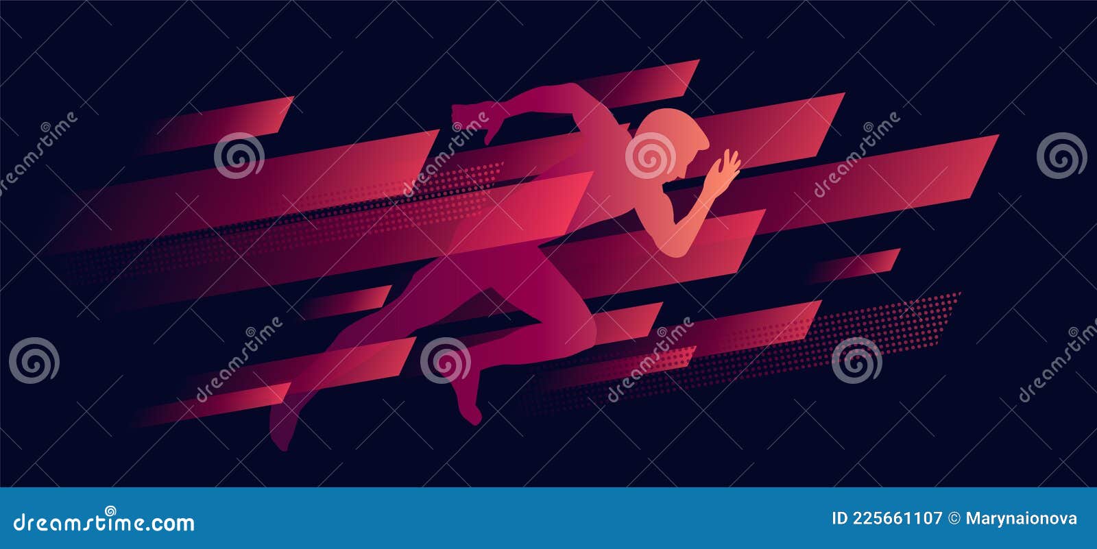 Dynamic Composition, Running Man Illustration Silhouette in Speed ...