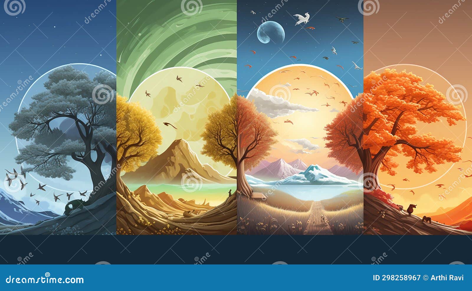 A Dynamic Composition that Visually Flows through the Four Seasons ...