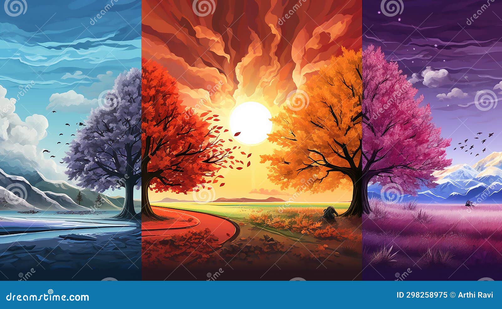 A Dynamic Composition that Visually Flows through the Four Seasons ...