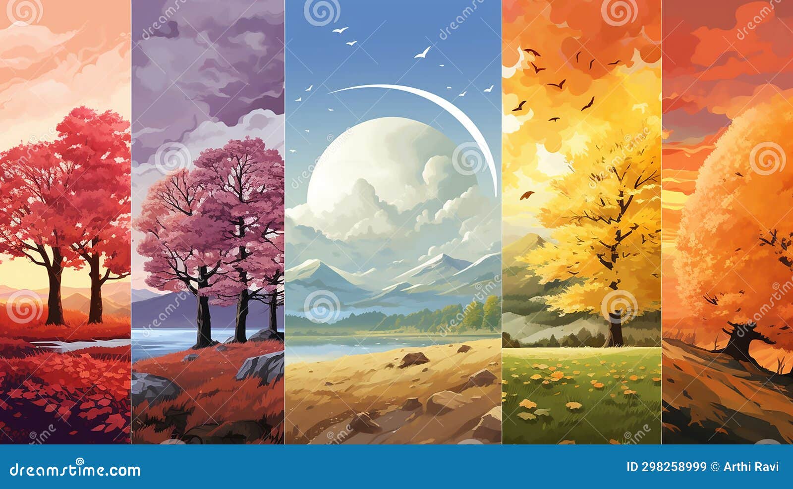 A Dynamic Composition that Visually Flows through the Four Seasons ...