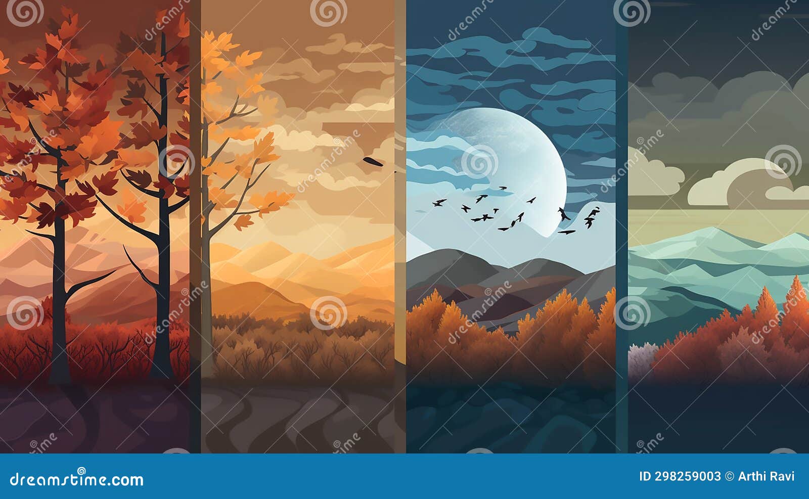 A Dynamic Composition That Visually Flows Through The Four Seasons ...