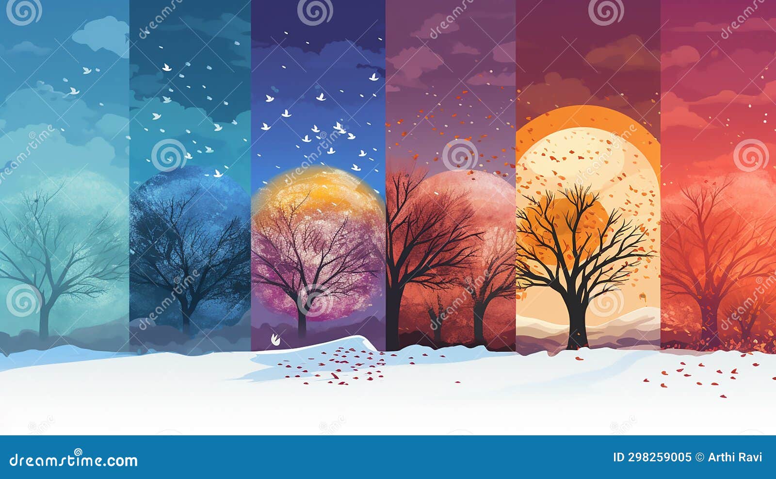 A Dynamic Composition that Visually Flows through the Four Seasons ...