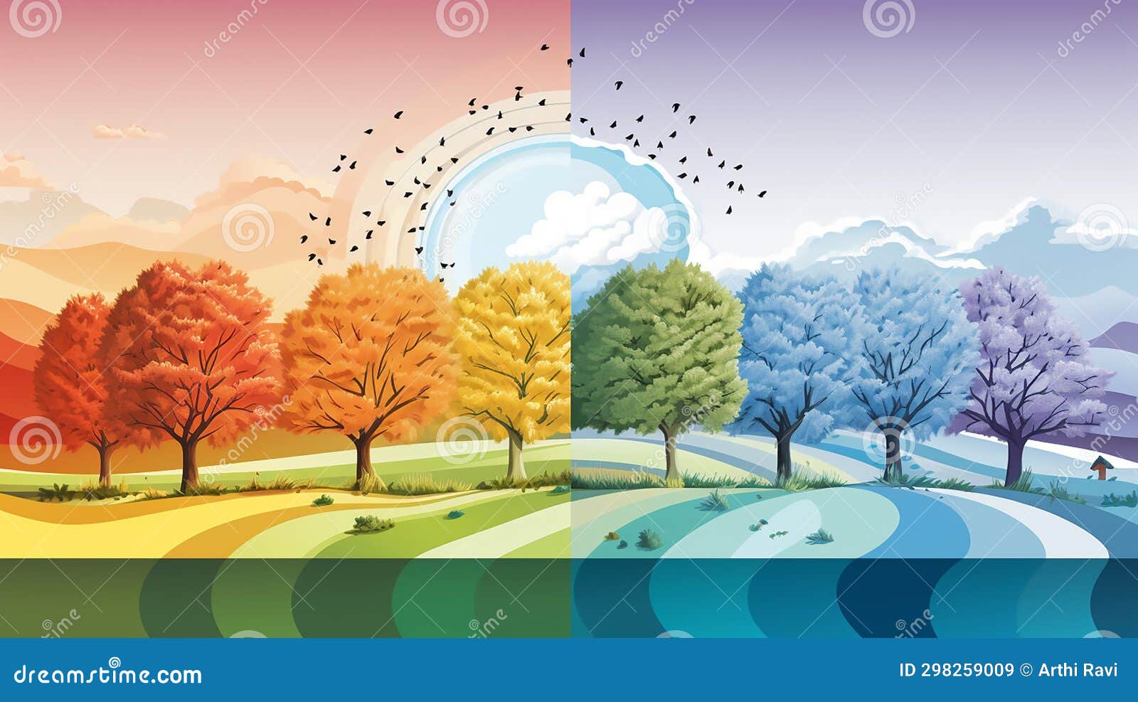 A Dynamic Composition that Visually Flows through the Four Seasons ...