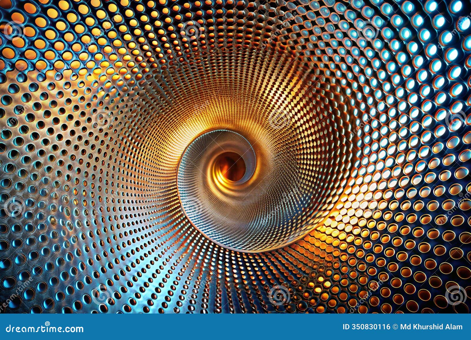 Dynamic Concentric Patterns with Glowing Metallic Hues, Forming an ...