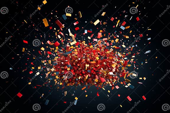 Dynamic Confetti Burst with Bold Typography Stock Illustration ...