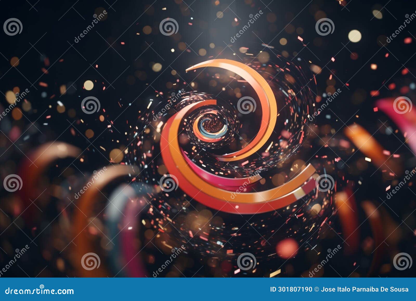 Dynamic Confetti Swirls Forming the Shape of Stock Illustration ...