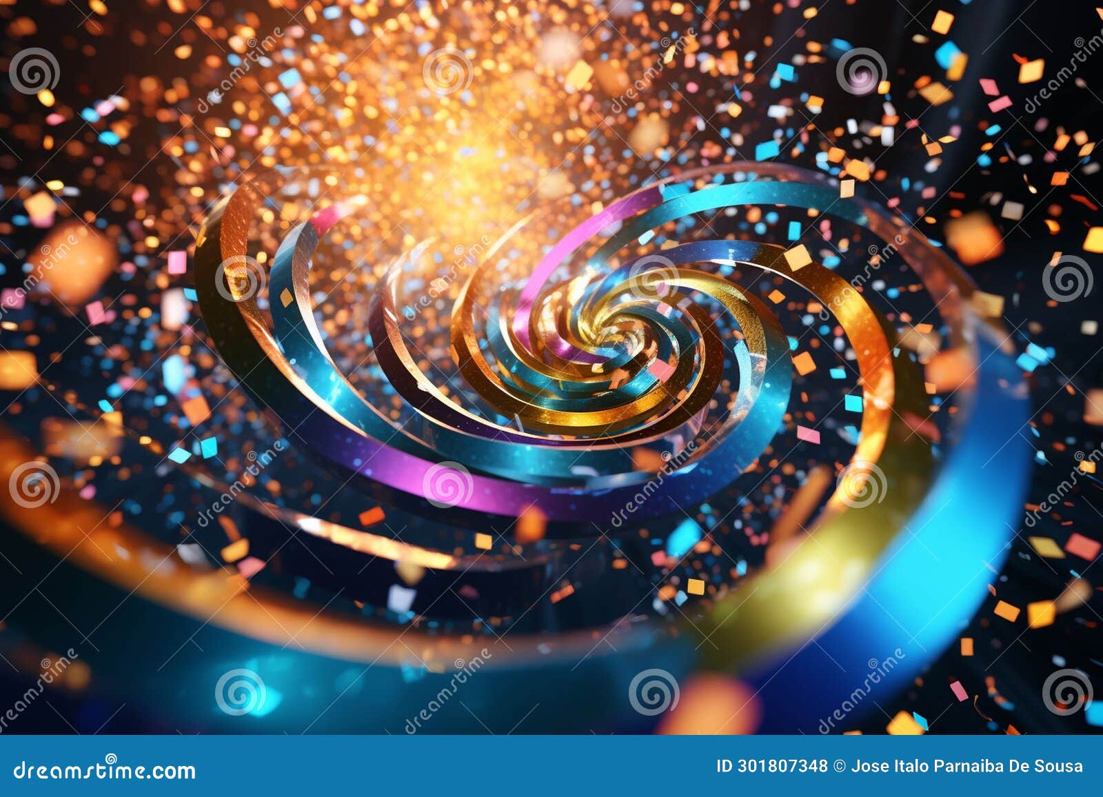Dynamic Confetti Swirls Forming the Shape of Stock Illustration ...