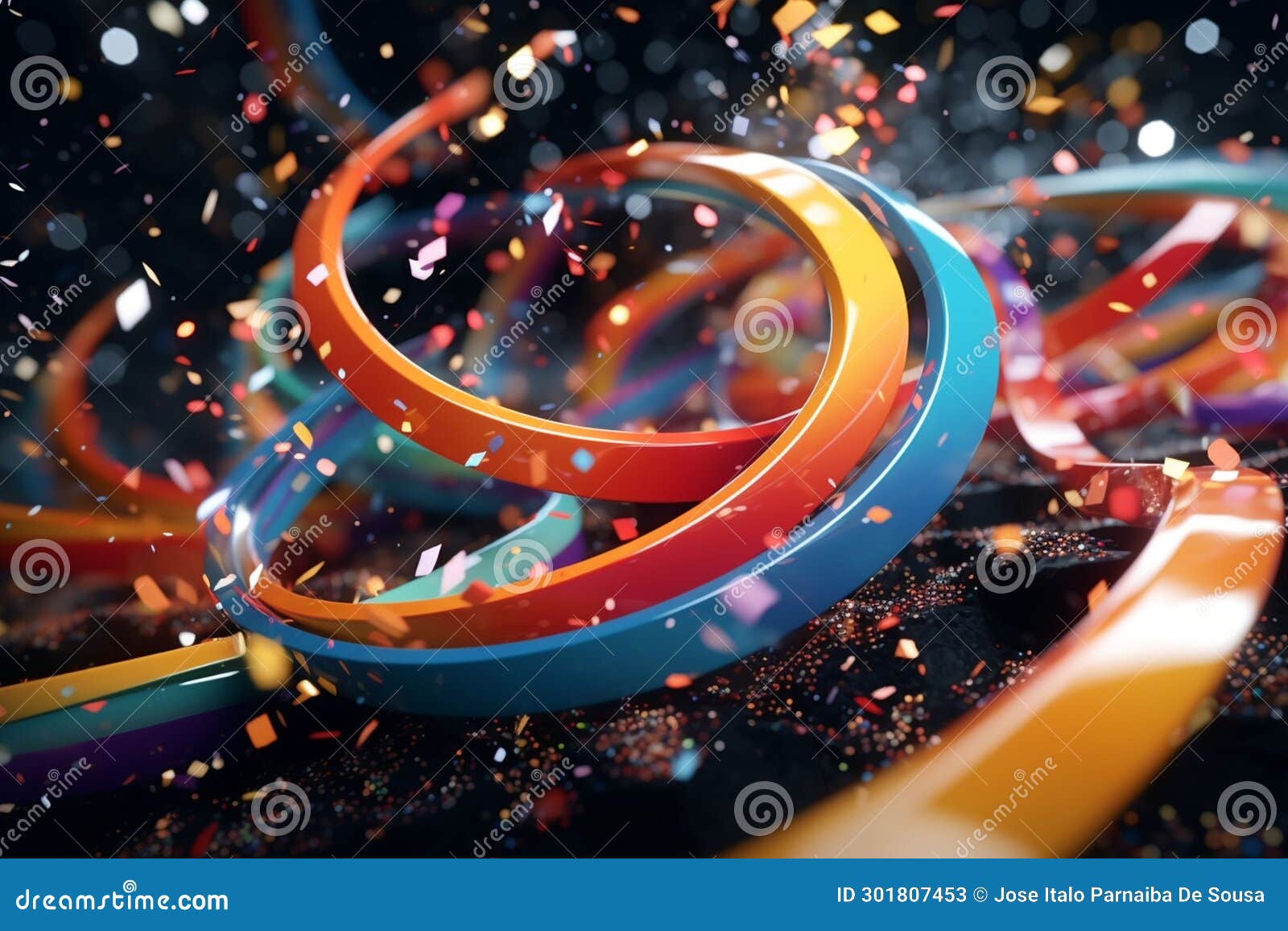 Dynamic Confetti Swirls Forming the Shape of Stock Illustration ...